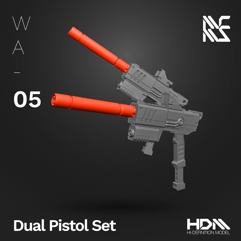 HDM Dual Wield Pistol Set for 1/144 Scale Mecha Model Kits - Etsy Australia