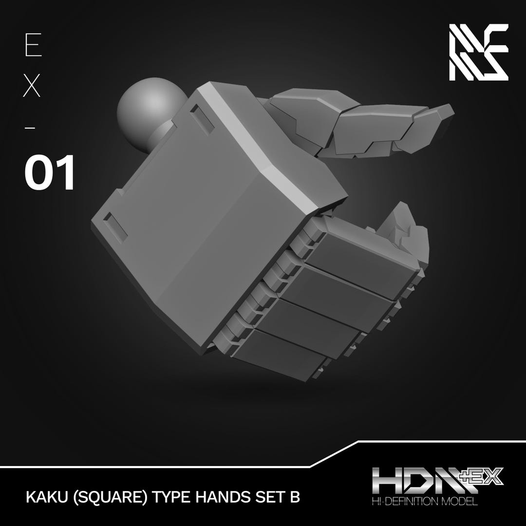 HDM+EX Square Finger Type Hands (set B: Saber Holding, Open, and ...