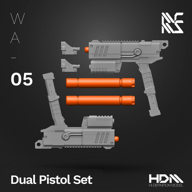 HDM Dual Wield Pistol Set for 1/144 Scale Mecha Model Kits - Etsy Australia