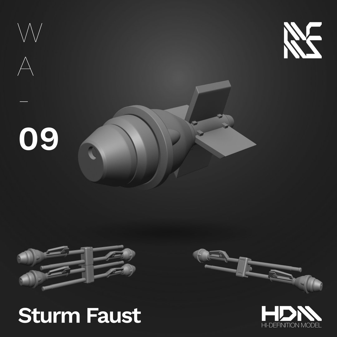 HDM Sturm Faust & Grenade Set for 1/144 Scale Mecha Model Kits - Etsy