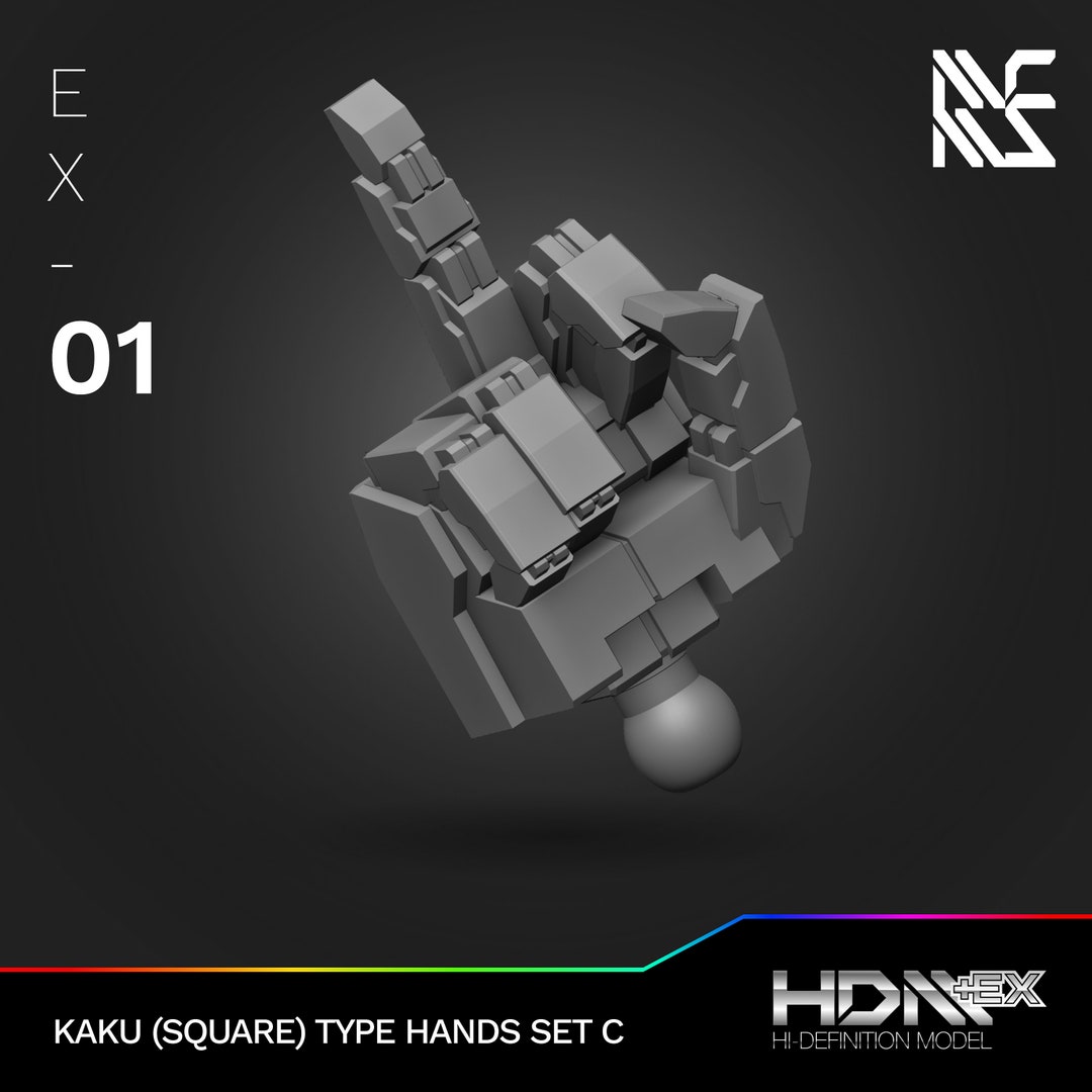 HDM+EX Square Finger Type Hands (set C: Middle Finger and Peace Sign ...