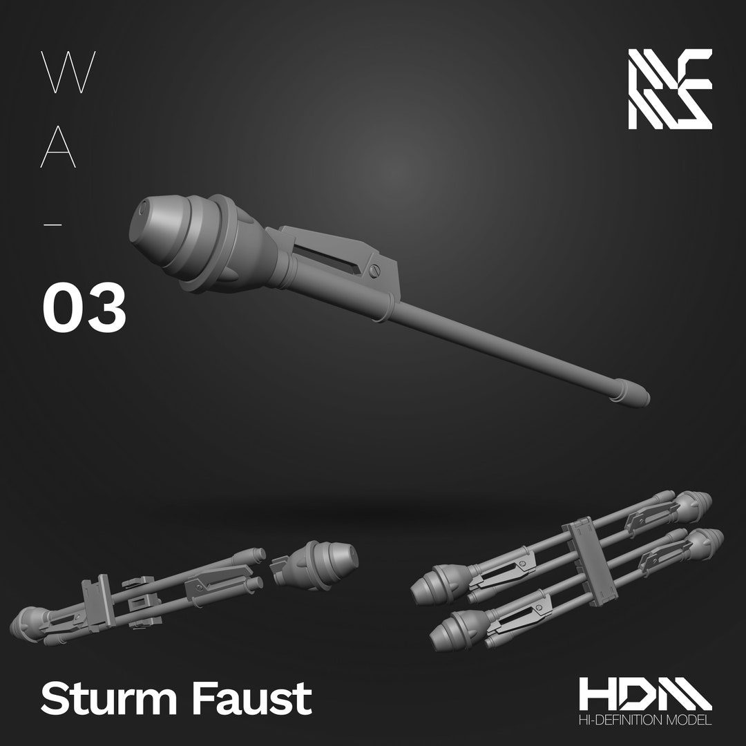 HDM Sturm Faust Set [ver. 2] for 1/100 Scale Mecha Model Kits - Etsy