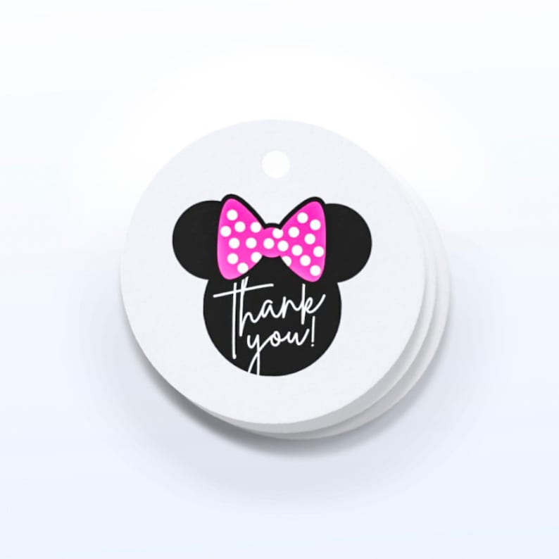 Minnie Mouse Gift Tags Set of 12 Party Favor Tags 2 Diameter - Etsy