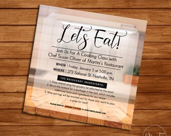 Birthday Cooking Class Invitation - Etsy