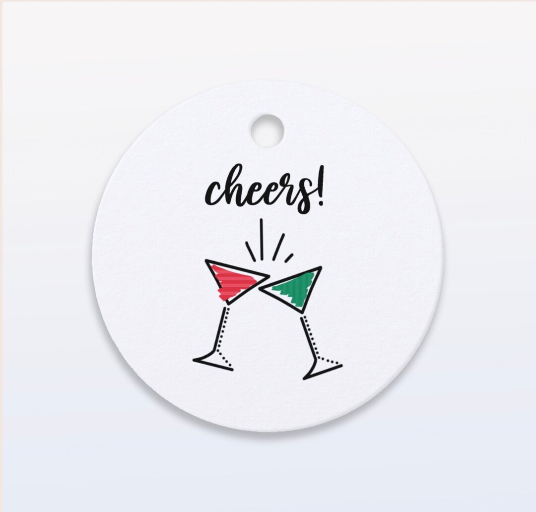 Cheers! Gift Tag | 2” Round - Etsy