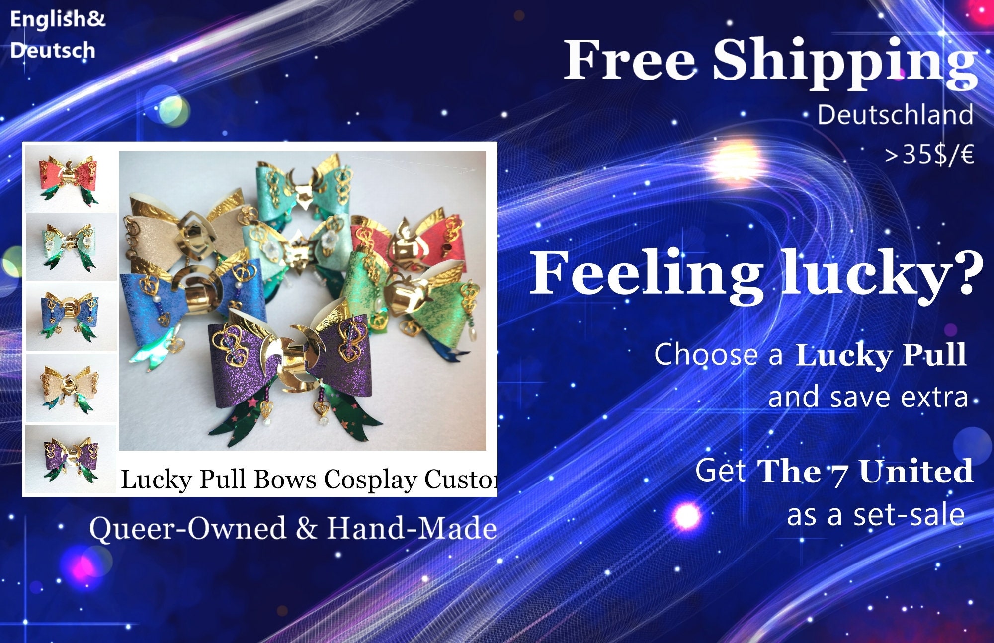 Cryo Vision Bow Traveler Aether Lumine Custom Accessory Hair - Etsy ...