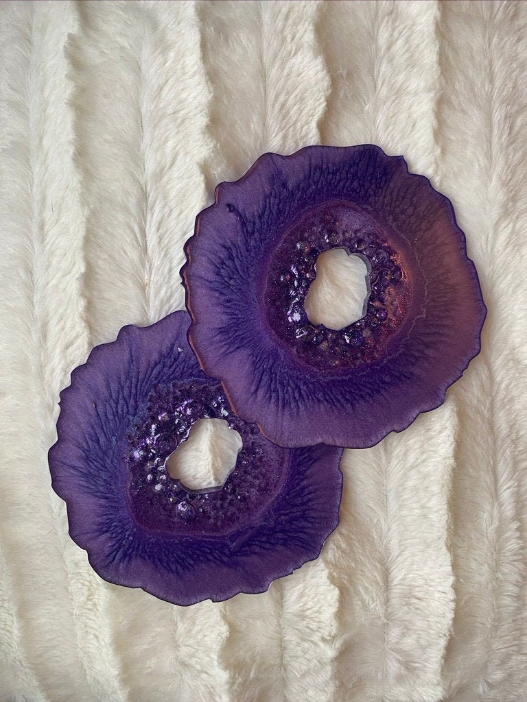 Handmade Resin Purple Coasters Pack of 2 - Etsy.de