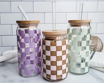 Preppy Decor Retro Glass Can Iced Coffee Glass Gifts for - Etsy