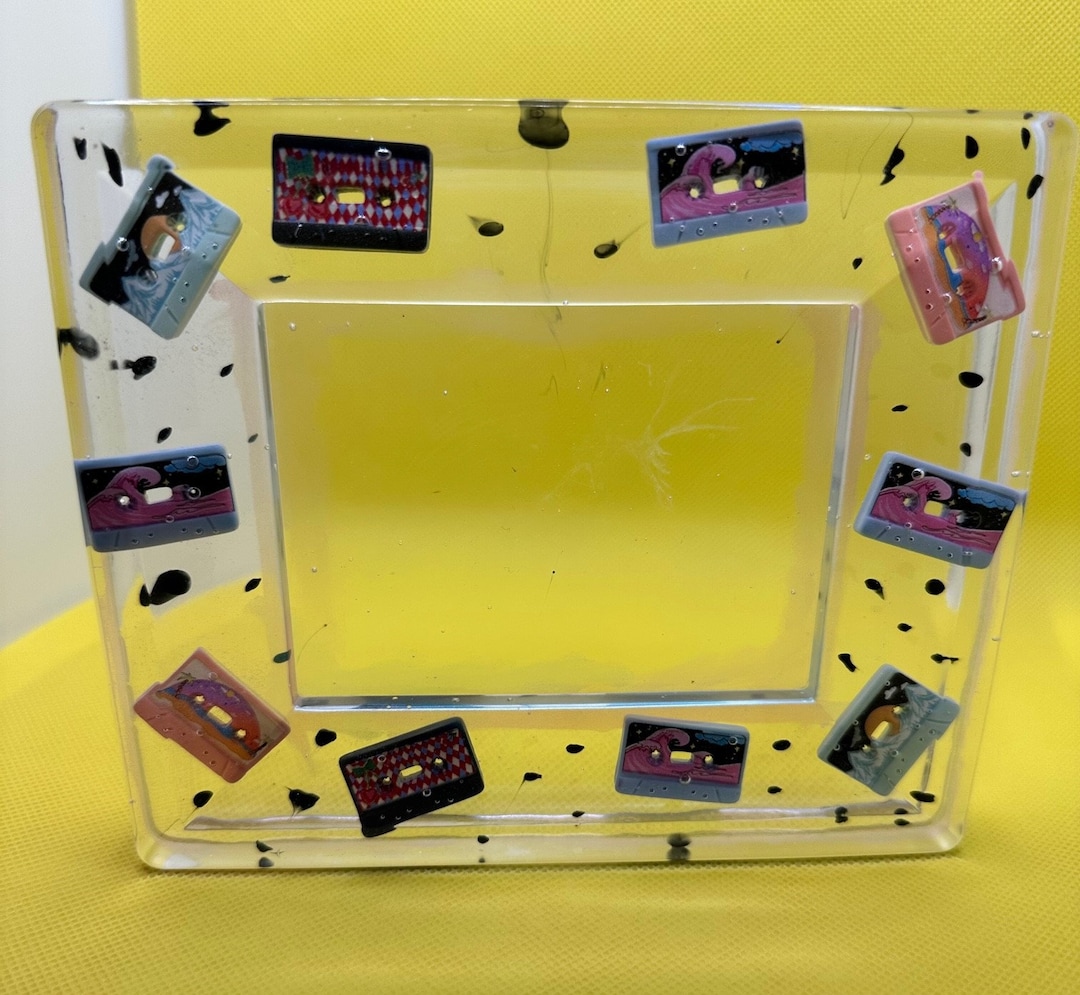 Freestanding Resin Vintage Look Cassette Tape Picture Frame for 2 3/4 ...