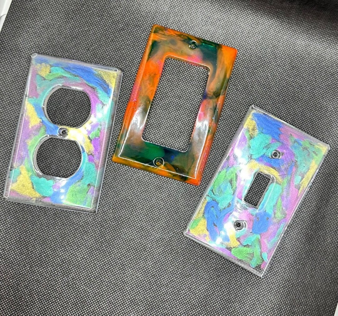 Fun and Modern Resin Light Switch and Outlet Covers, Mixed Colors - Etsy