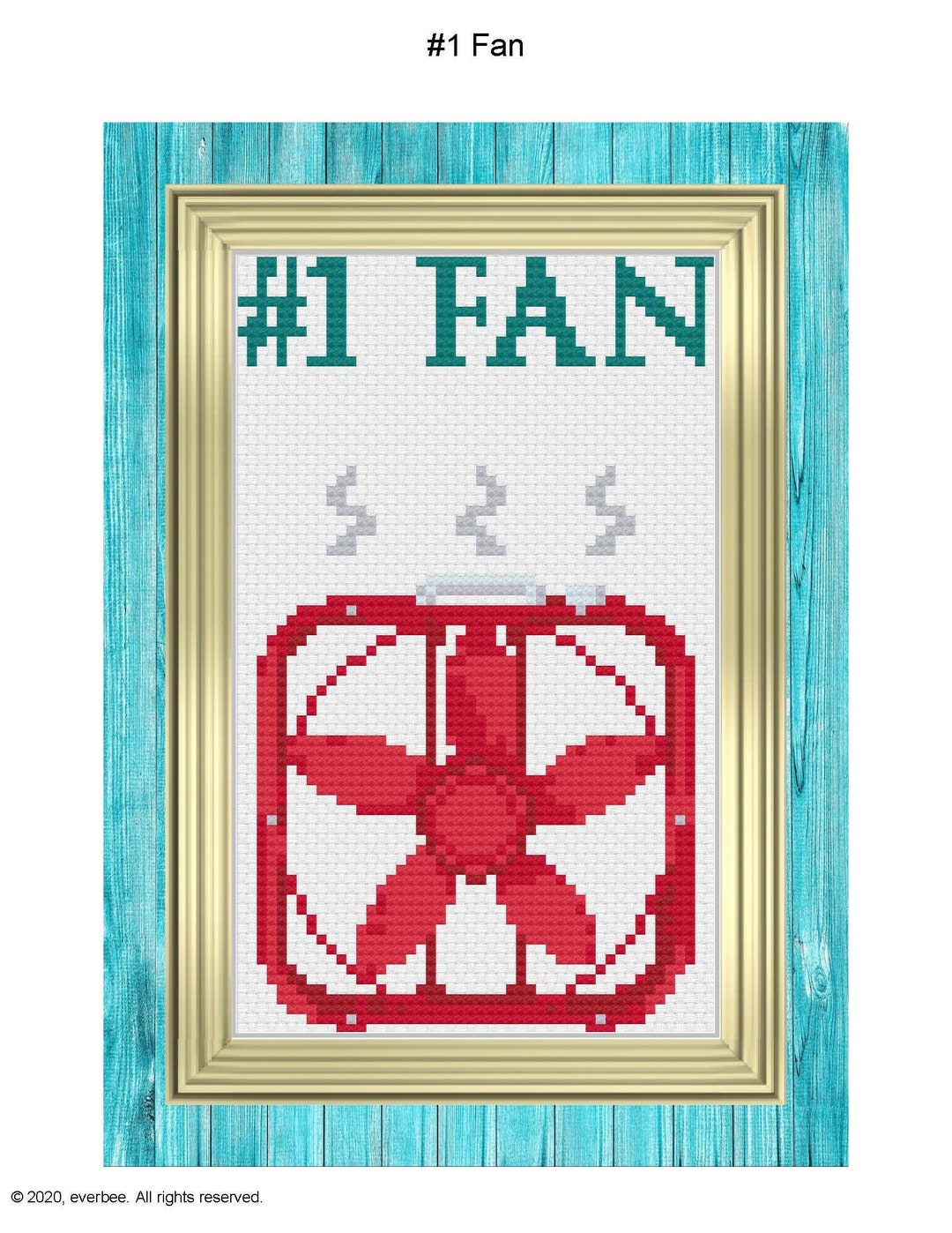 Number 1 Fan Cross Stitch PATTERN PDF, Modern Cross Stitch, Cheeky ...