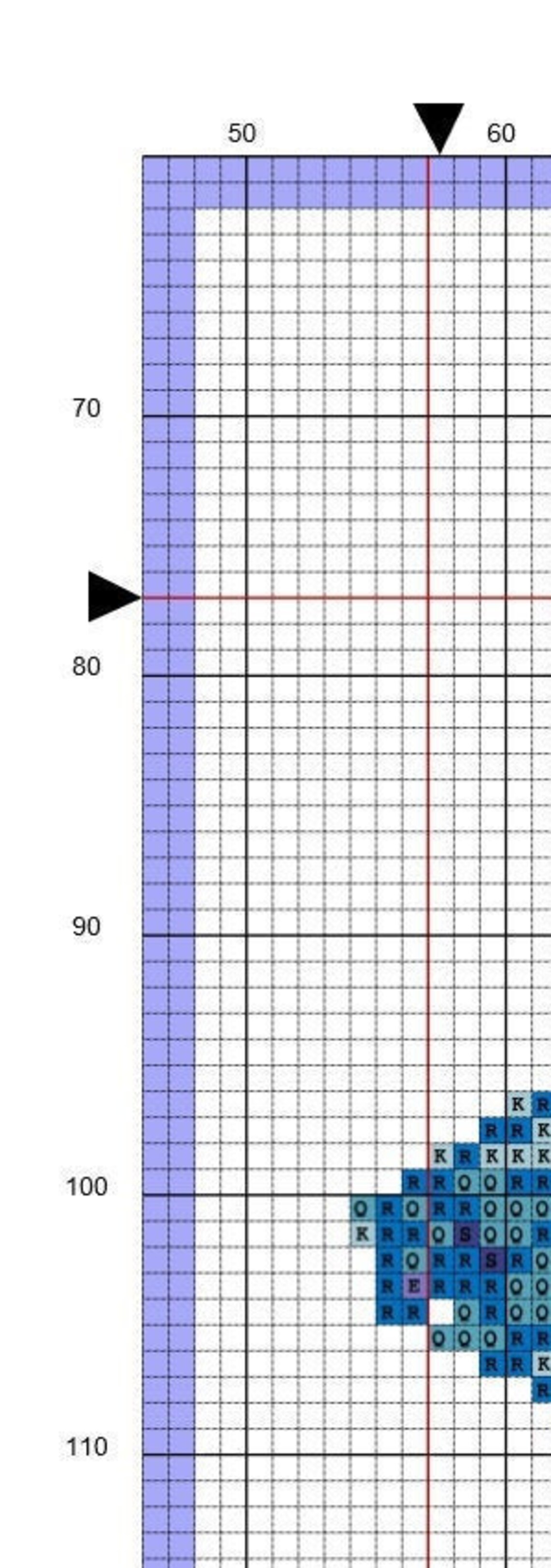 Watercolor Diamond Cross Stitch Pattern PDF, Modern Cross Stitch ...
