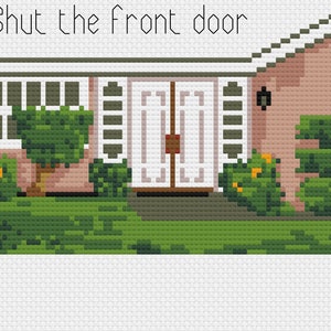 Shut the Front Door Cross Stitch PATTERN PDF, Modern Cross Stitch ...