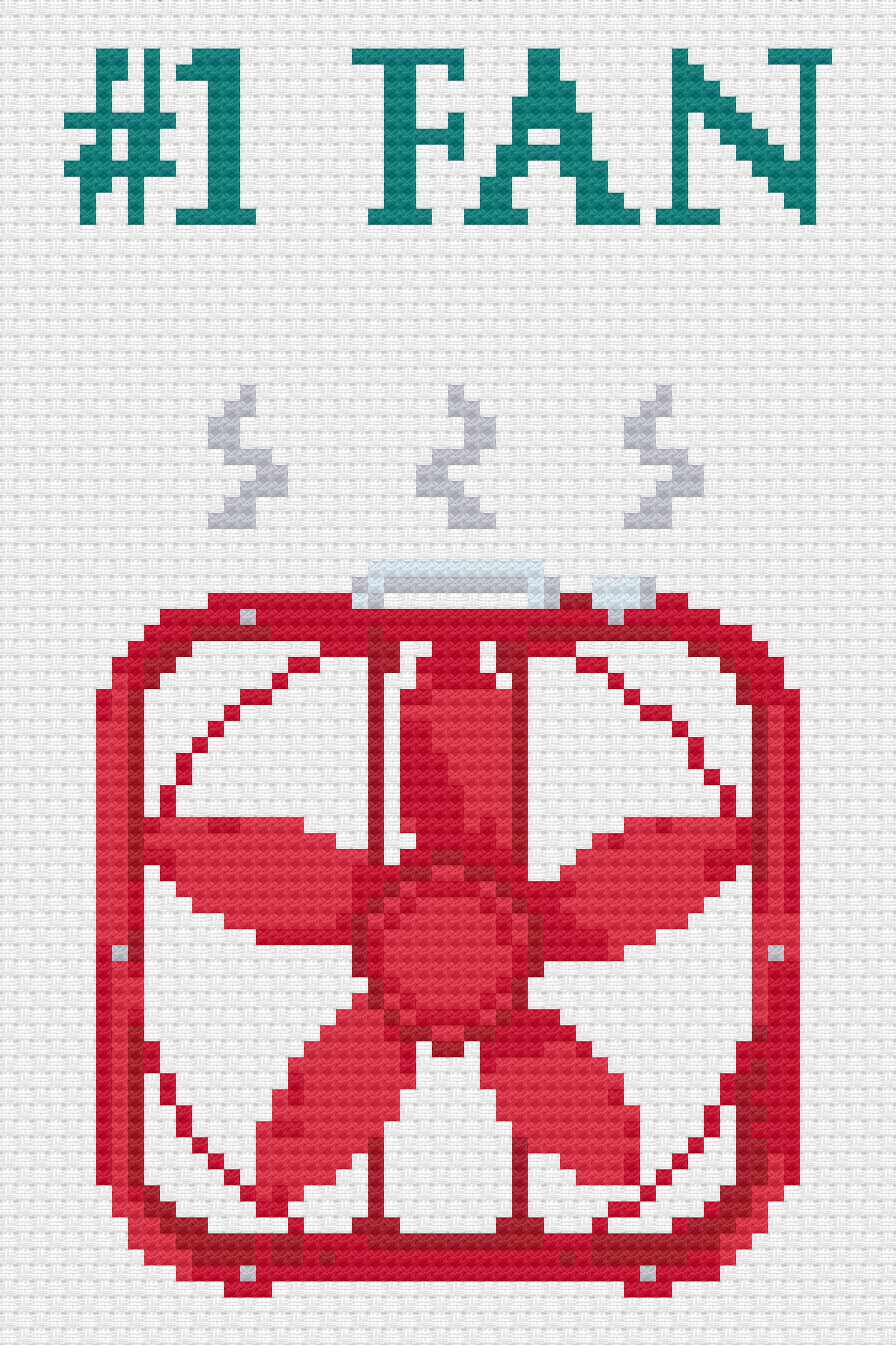 Number 1 Fan Cross Stitch PATTERN PDF, Modern Cross Stitch, Cheeky ...
