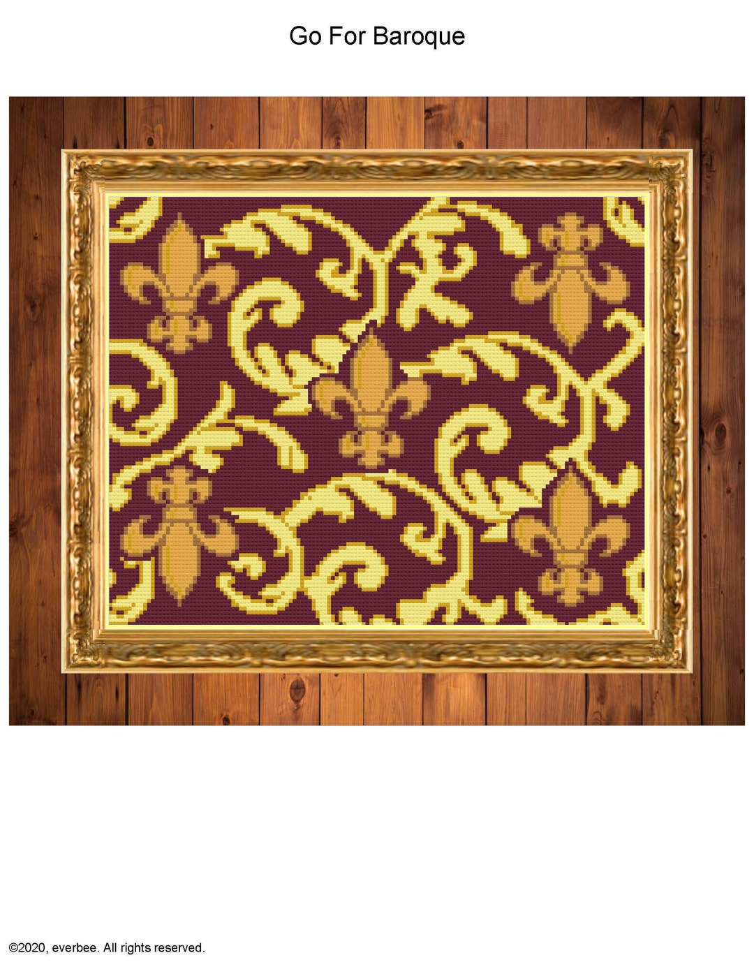 Go for Baroque Cross Stitch PATTERN PDF, Modern Cross Stitch, French ...