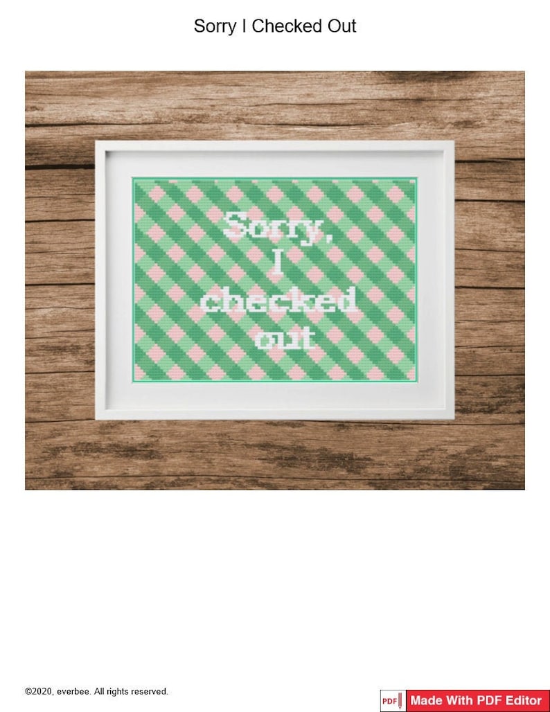 Sorry, I Checked Out Cross Stitch Pattern PDF, Modern Cross Stitch ...