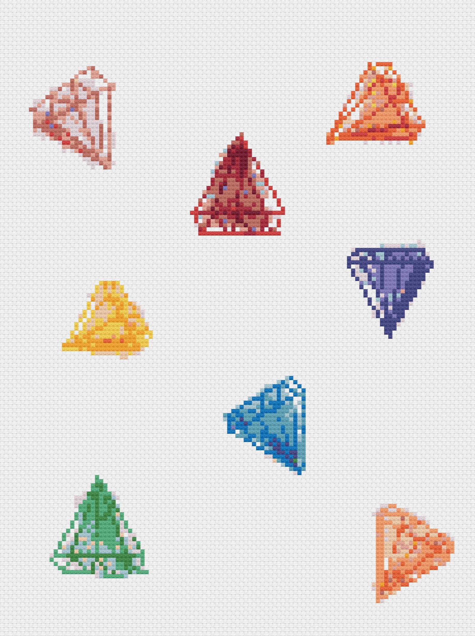 Watercolor Diamond Cross Stitch Pattern PDF, Modern Cross Stitch ...