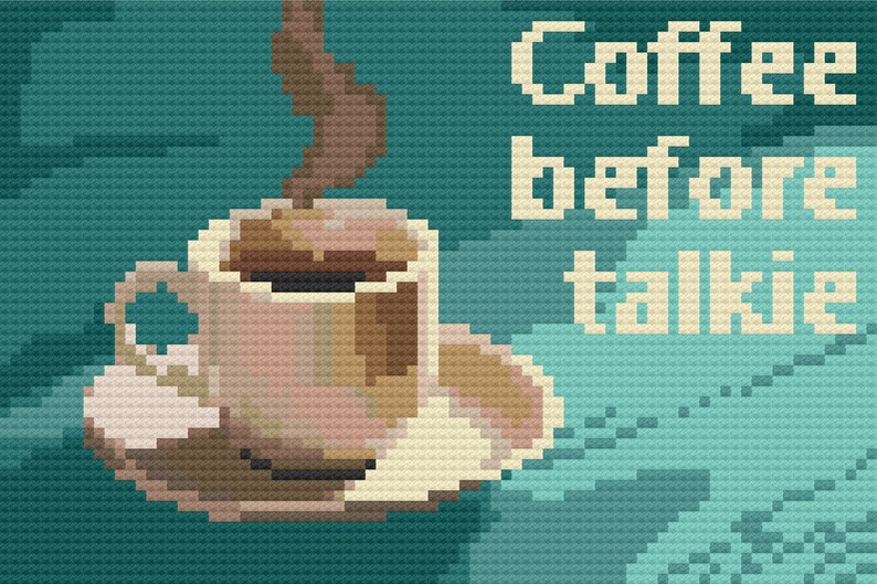 Coffee Before Talkie Cross Stitch Pattern PDF, Modern Cross Stitch ...
