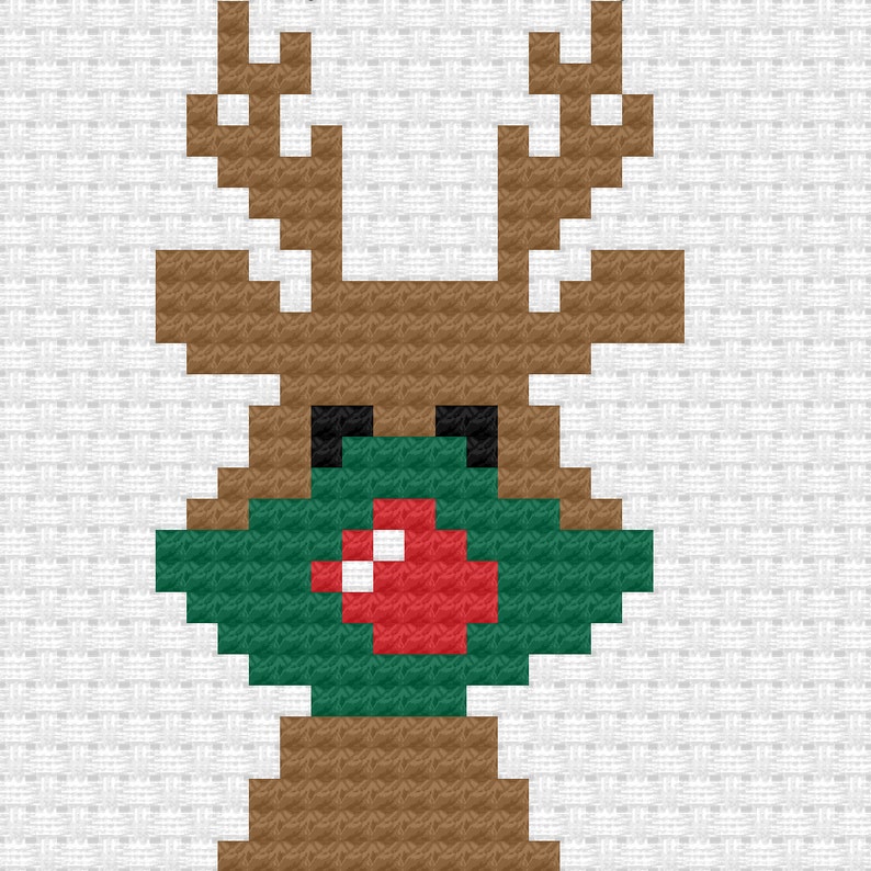 Masked Rudolph Cross Stitch Pattern PDF, Tiny Cross Stitch, Christmas ...