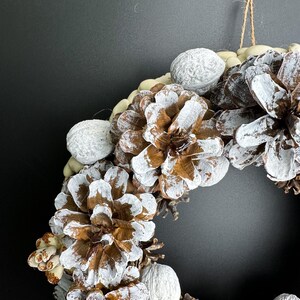 13-inch Handmade Winter Wreath With Frosted Pinecones, Natural Nuts ...