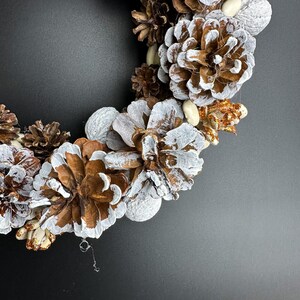 13-inch Handmade Winter Wreath With Frosted Pinecones, Natural Nuts ...