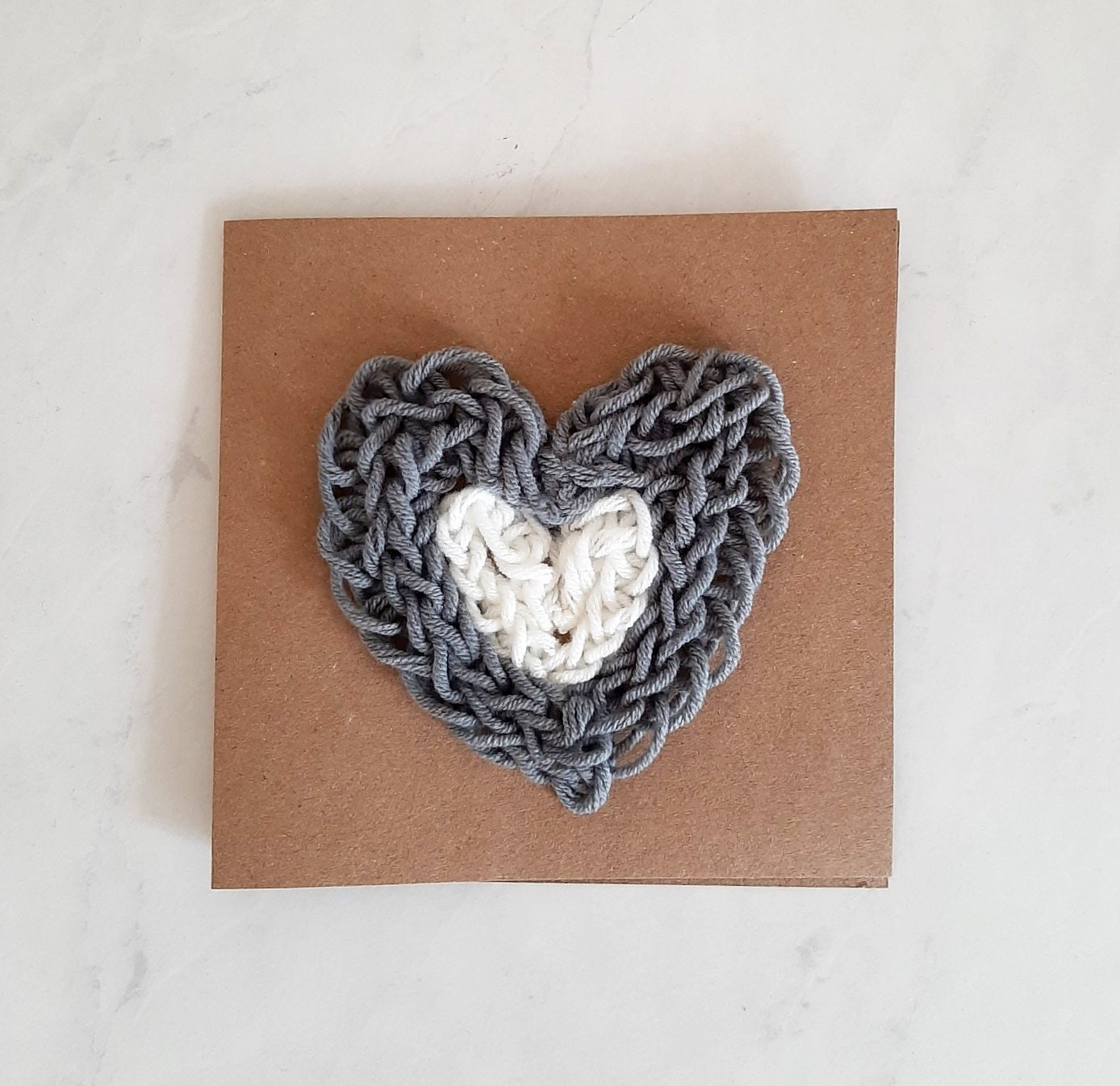 Love Heart Cards Handmade Cards Knitted Cards Happy - Etsy