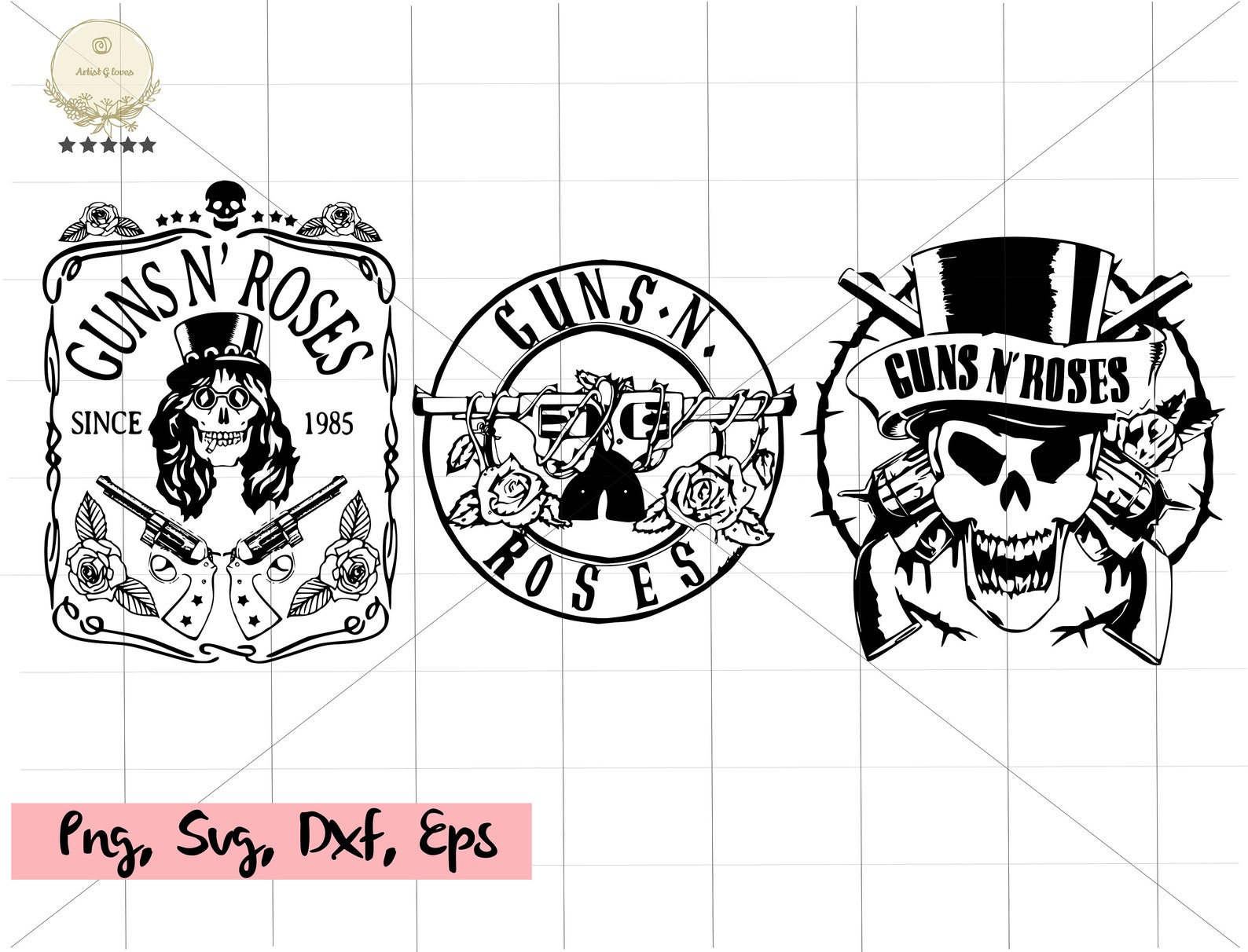 Guns N Roses Logo SVG PNG EPS File For Cricut Silhouette | Etsy