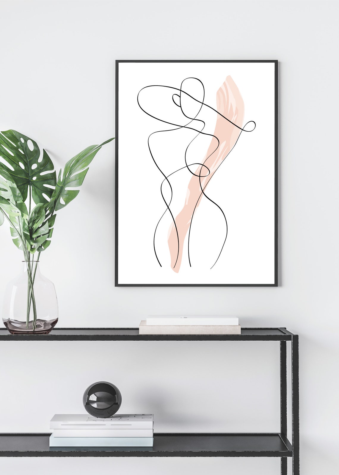 Abstract Womans Body Print With Colour Choice Abstract Line - Etsy UK