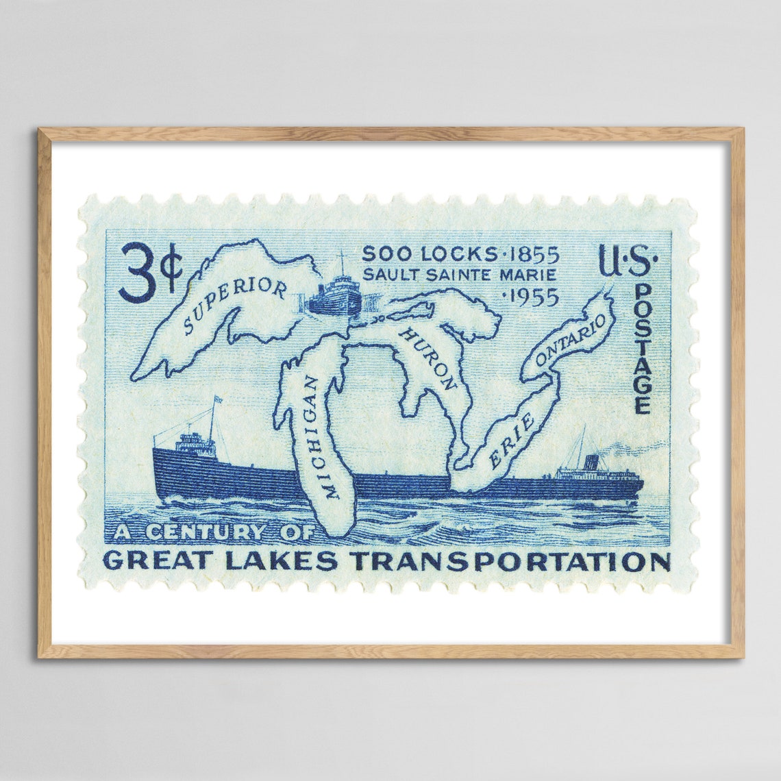 USA Great Lakes Transport Stamp Print - Etsy