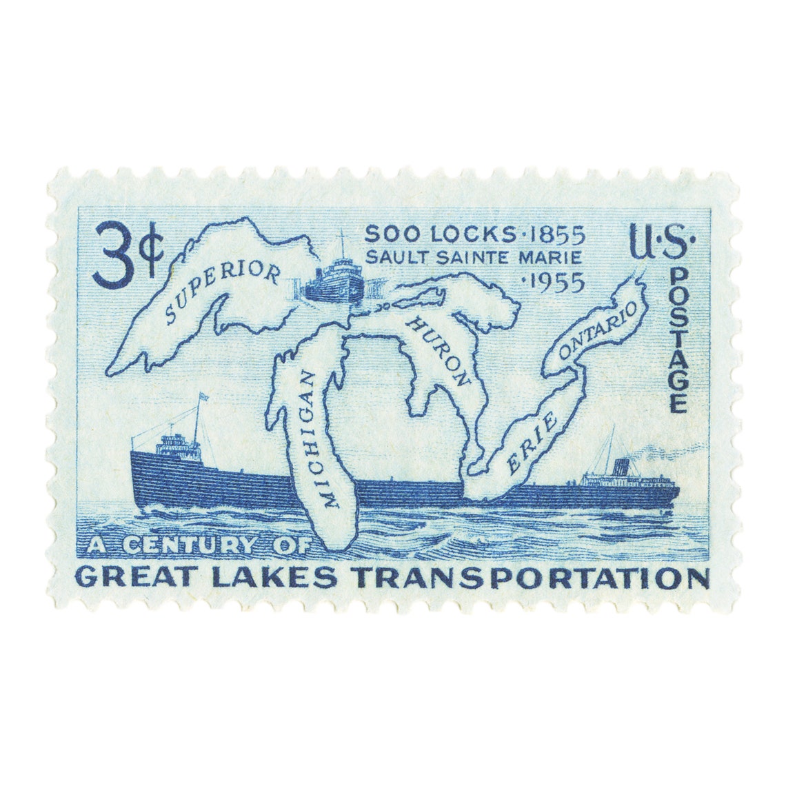 USA Great Lakes Transport Stamp Print - Etsy