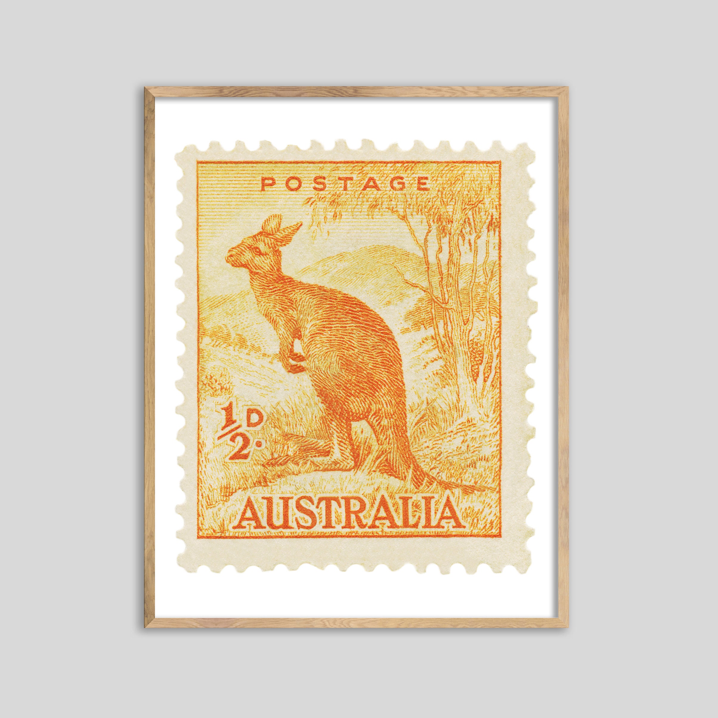 Australia Kangaroo Stamp Print - Etsy Hong Kong