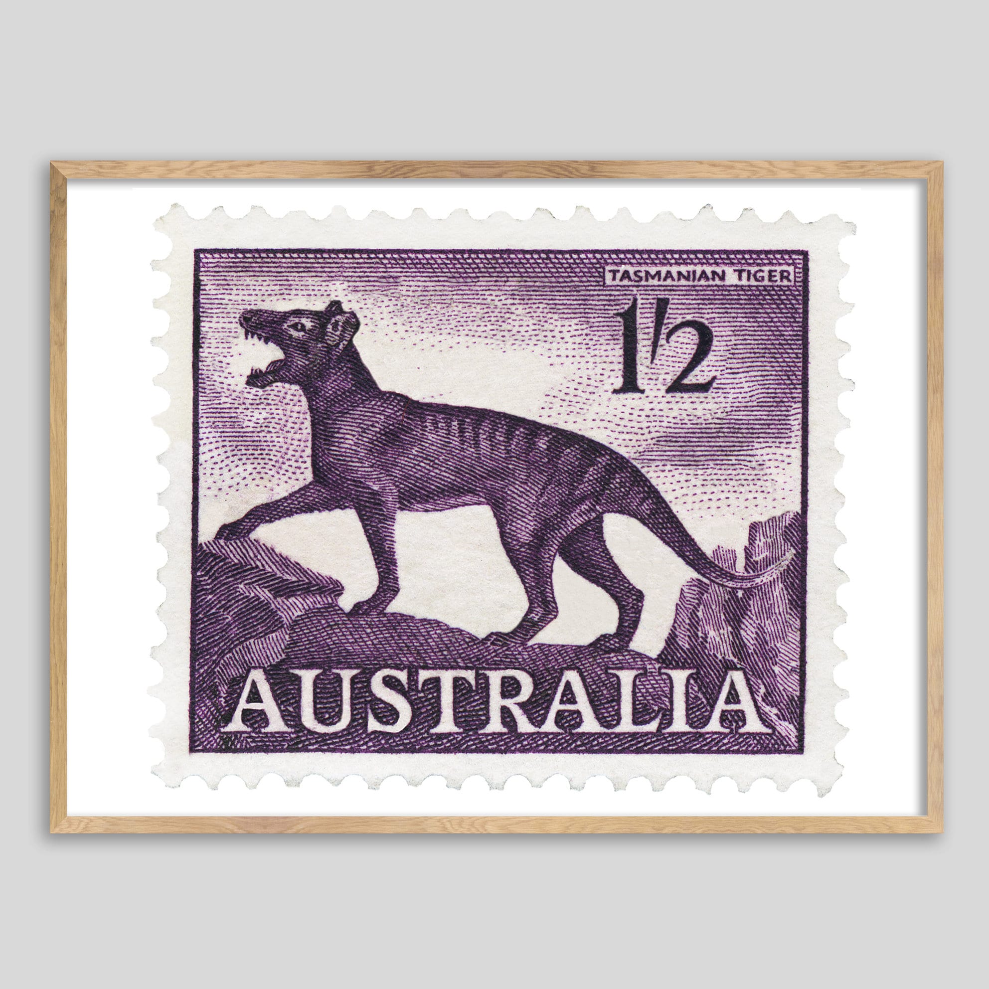 Australia Tasmanian Tiger Stamp Print - Etsy