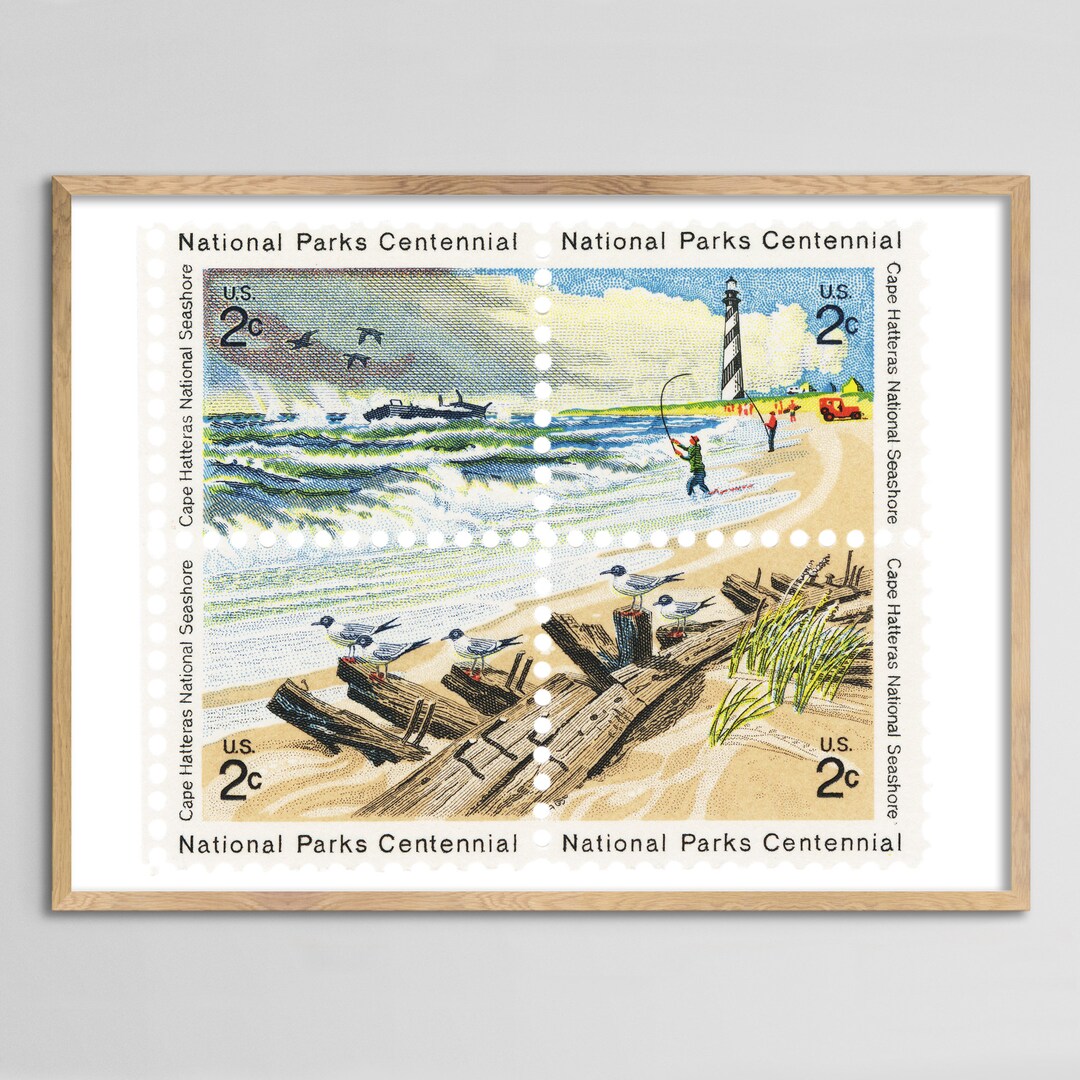 USA Cape Hatteras Stamp Print - Etsy