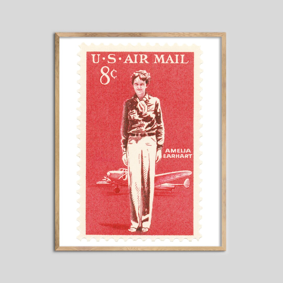 USA Amelia Earhart Stamp Print - Etsy