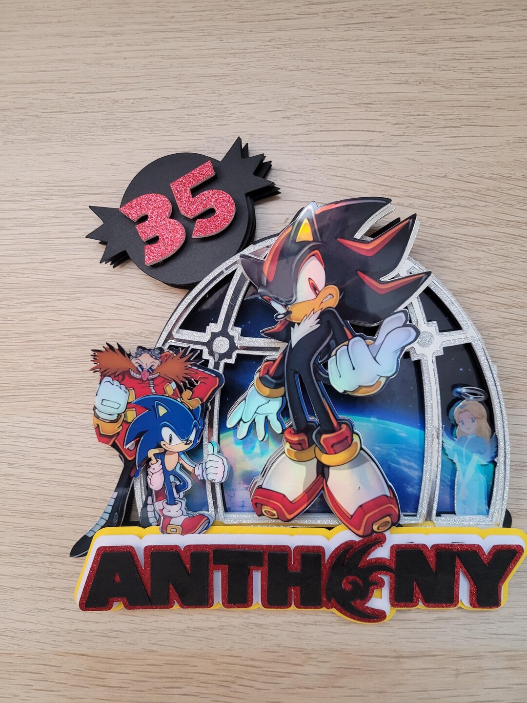 Décoration De Gâteau Personnalisée Cake Topper Sonic Shadow - Etsy