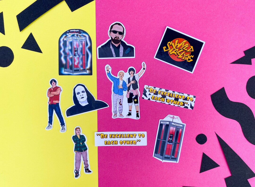 Bill and Ted Movie Themed Sticker Pack 10 Gloss or Matte Stickers for ...