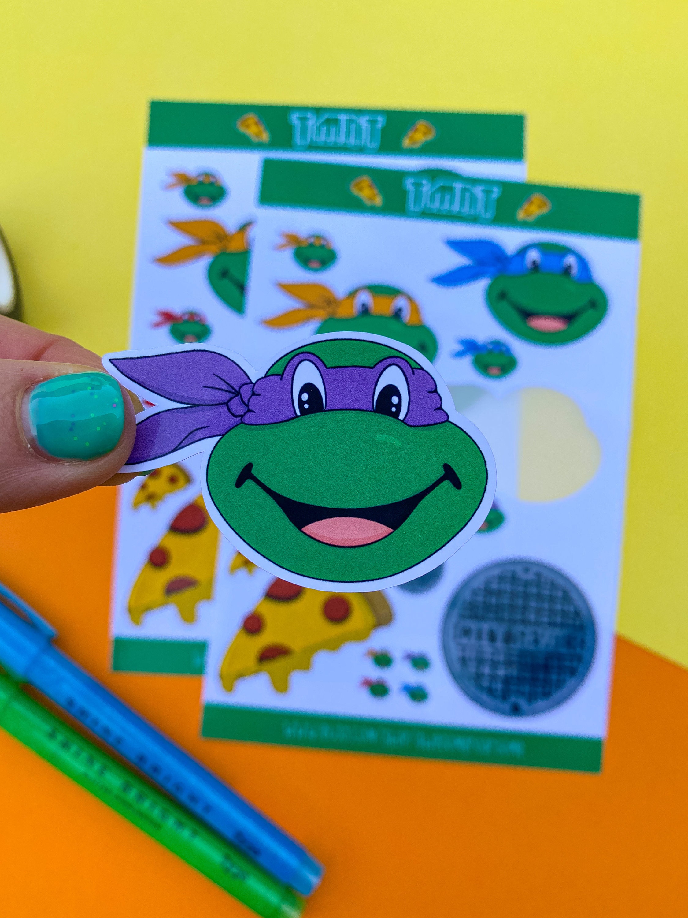 Teenage Mutant Ninja Turtles TMNT Cartoon A5 Glossy Sticker | Etsy UK