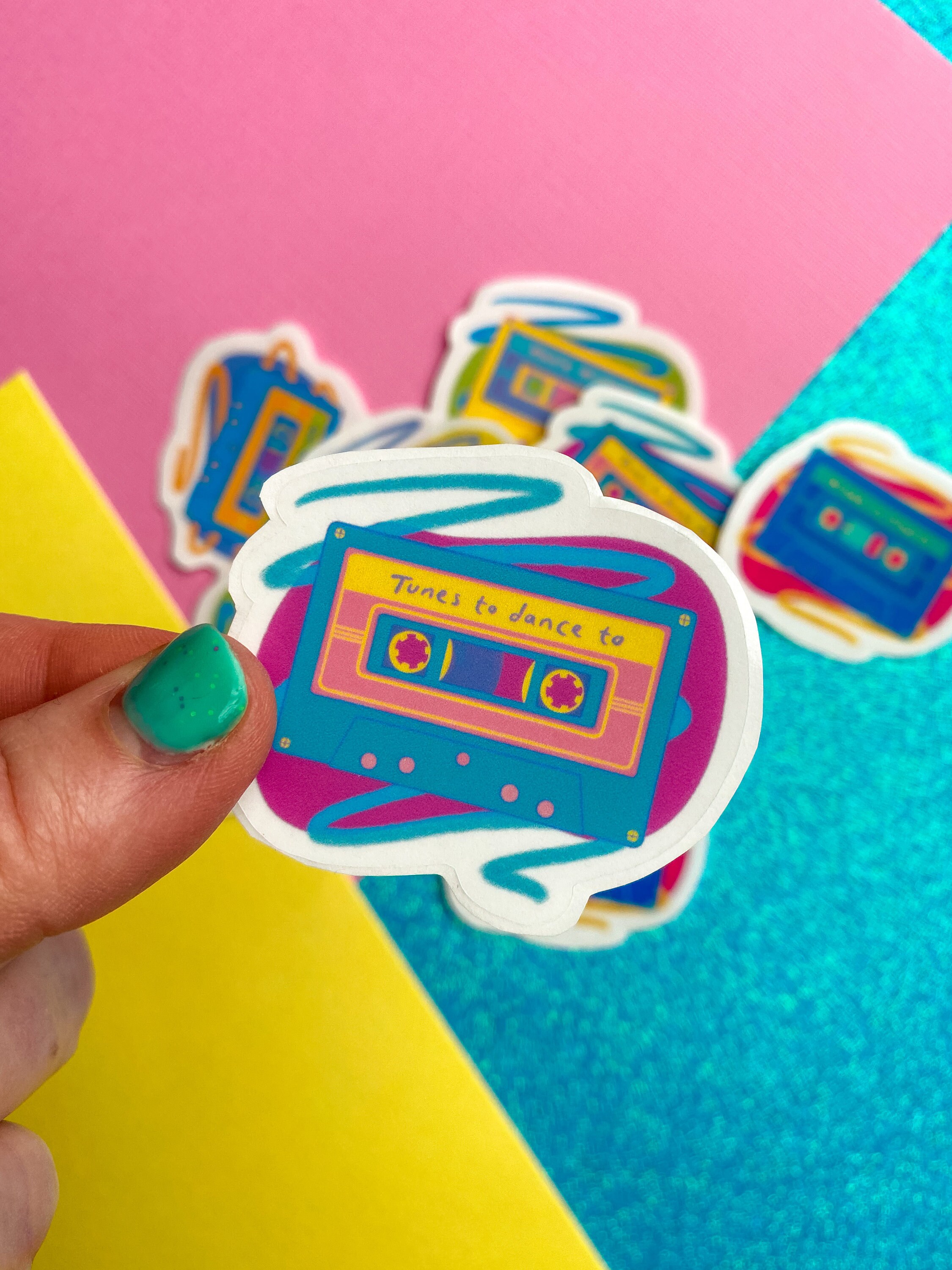 Cassette Tapes Mixtape Sticker Pack 5 Glossy Clear or White Vinyl ...