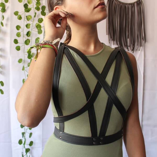Leather Open Cup Bra - Etsy