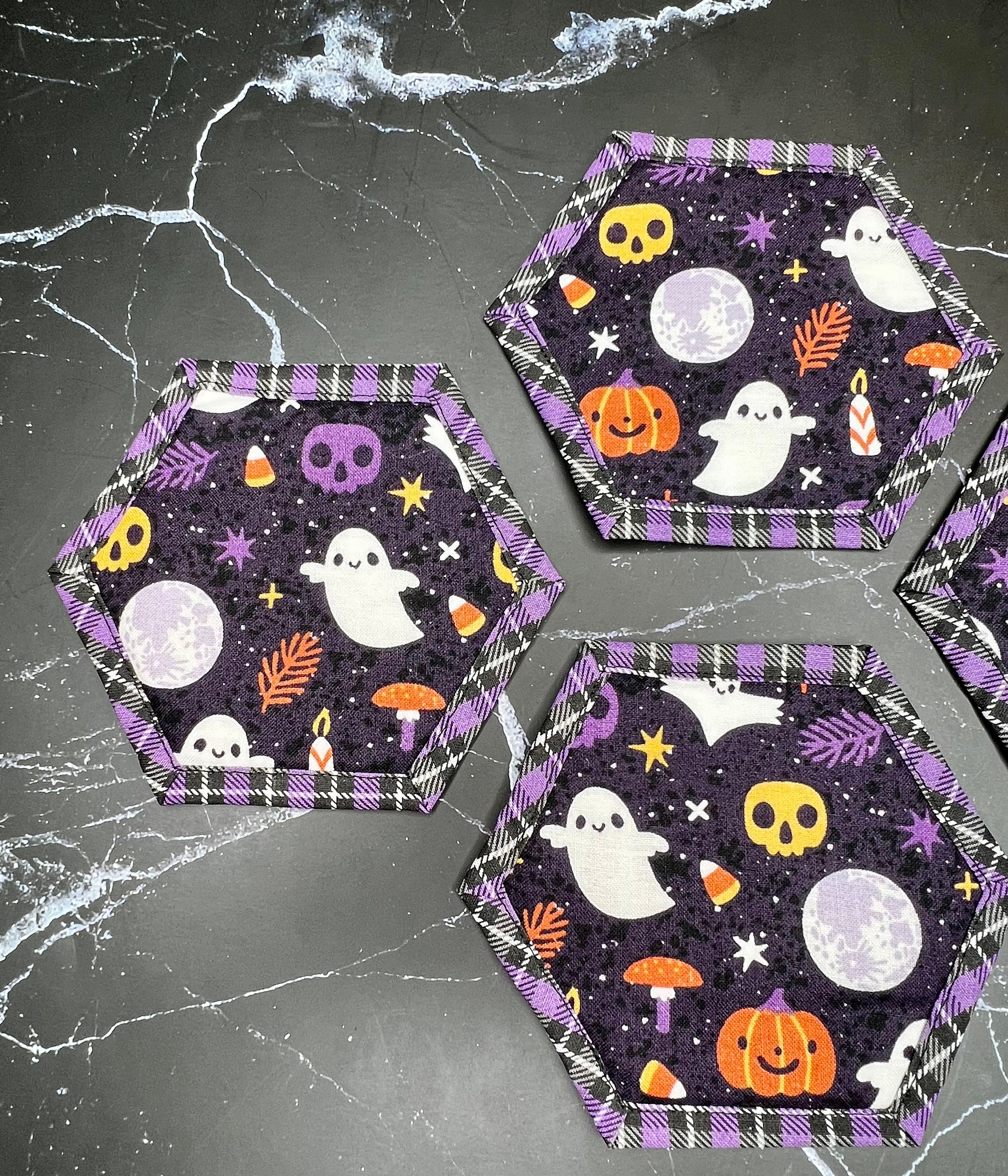 Quilted Halloween Coasters: Spooky Pumpkin & Ghost Decor - Etsy