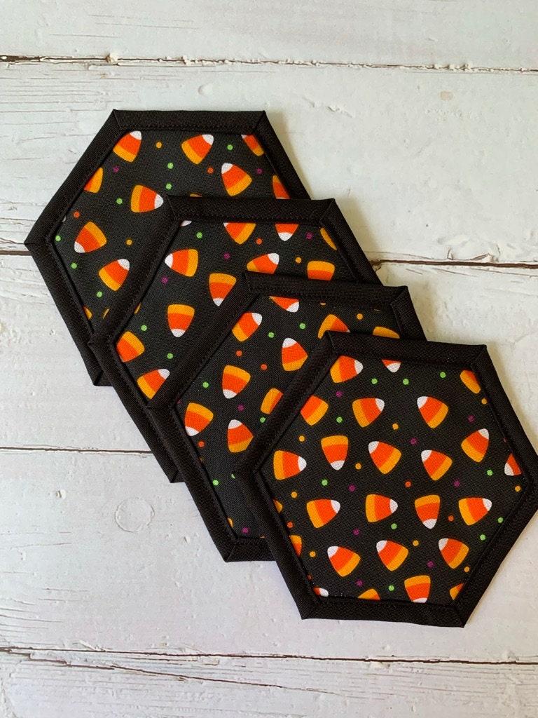 Halloween Candy Corn Quilted Coasters/ Table Decor/halloween Decoration ...