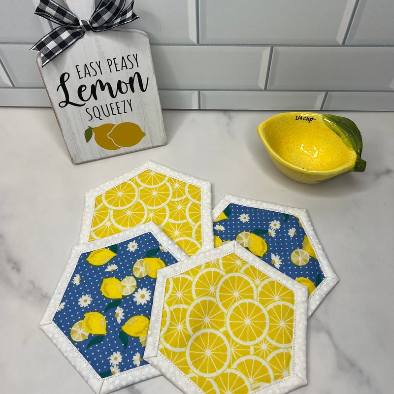 Lemon Coasters - Etsy