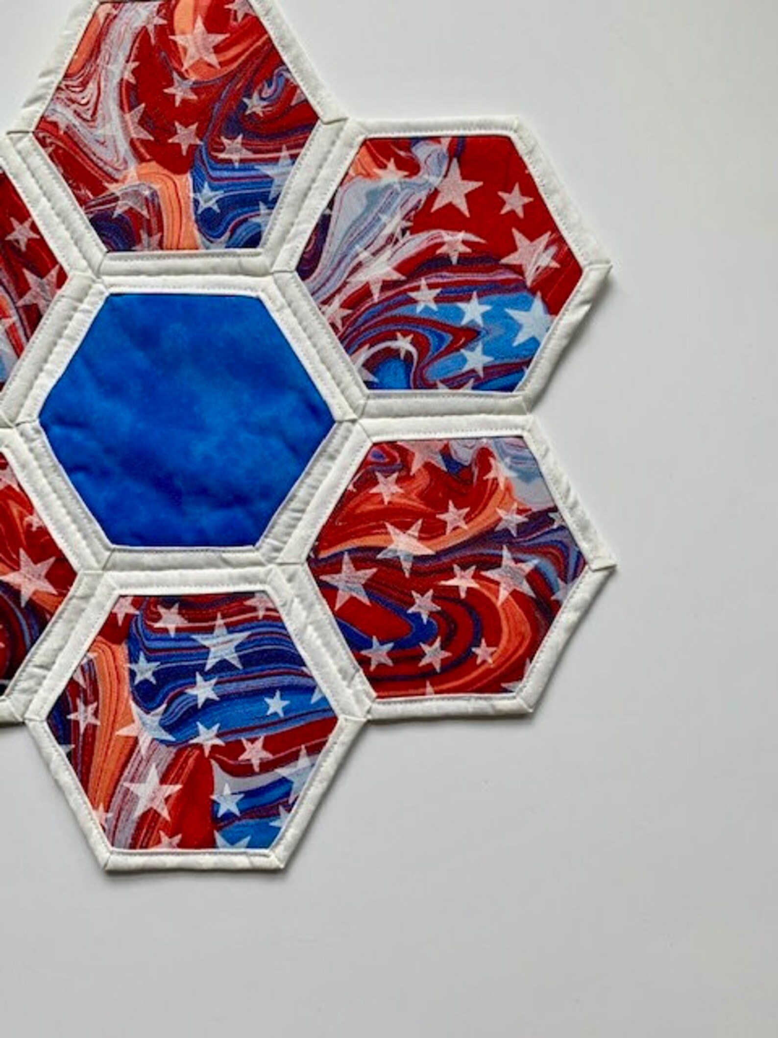 Handmade Quilted Fourth of July Table Topper: Patriotic Centerpiece - Etsy