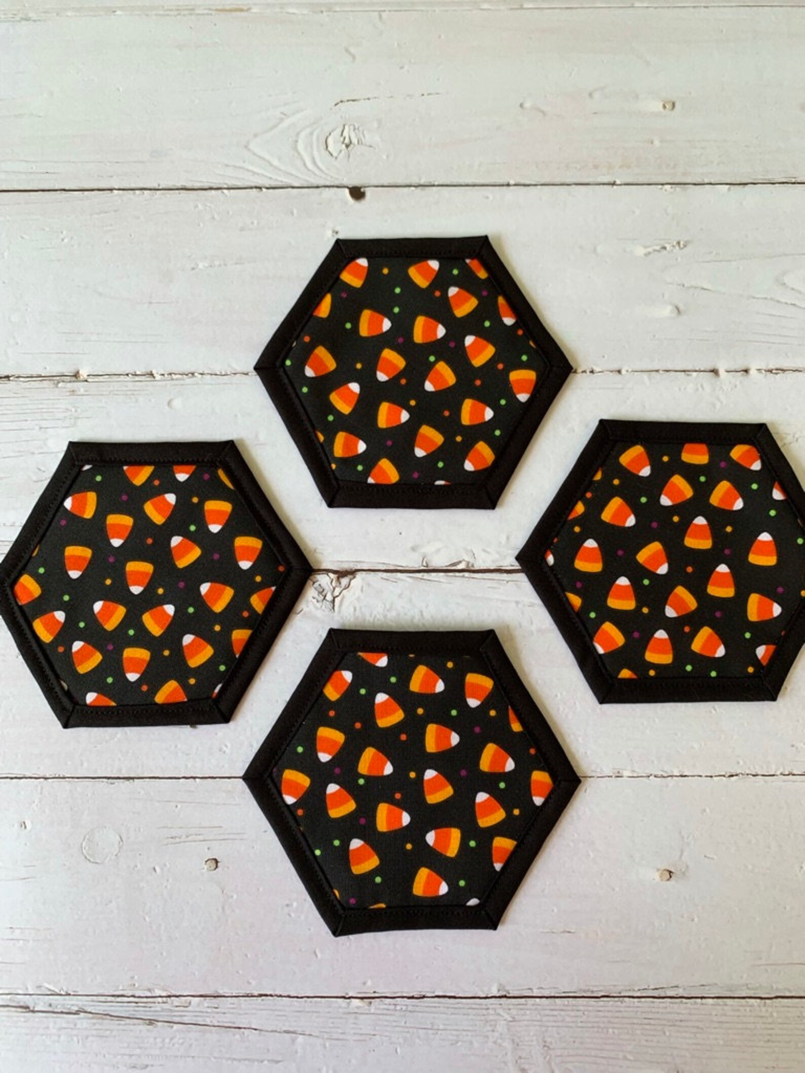 Halloween Candy Corn Quilted Coasters/ Table Decor/halloween Decoration ...