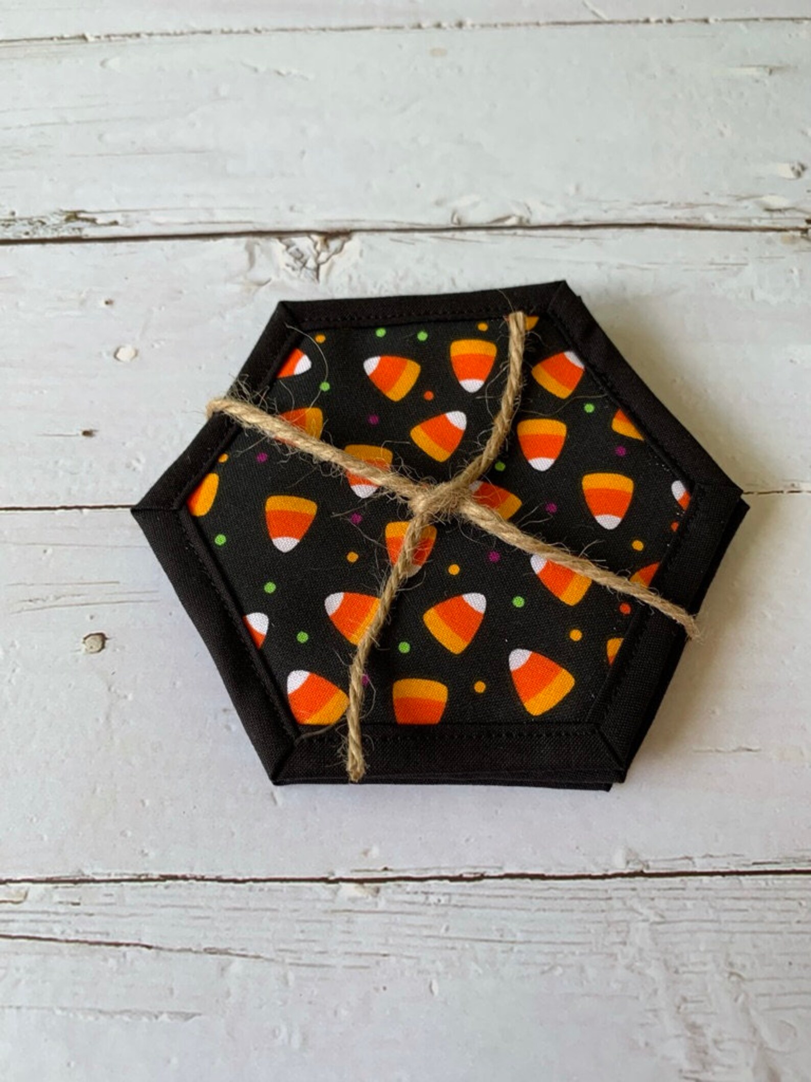 Halloween Candy Corn Quilted Coasters/ Table Decor/halloween - Etsy