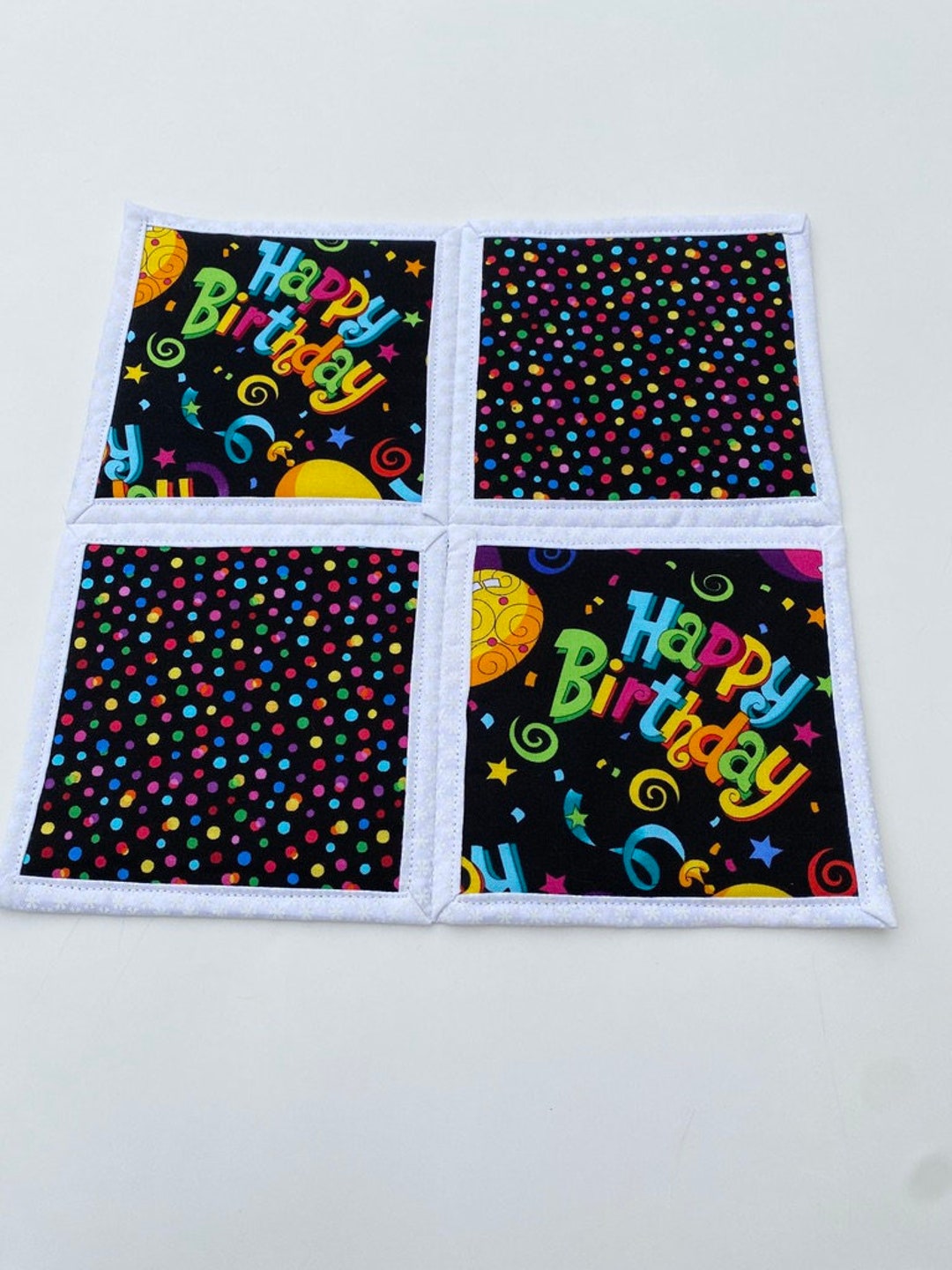 Handmade Happy Birthday Mug Rug: Party Table Decoration - Etsy