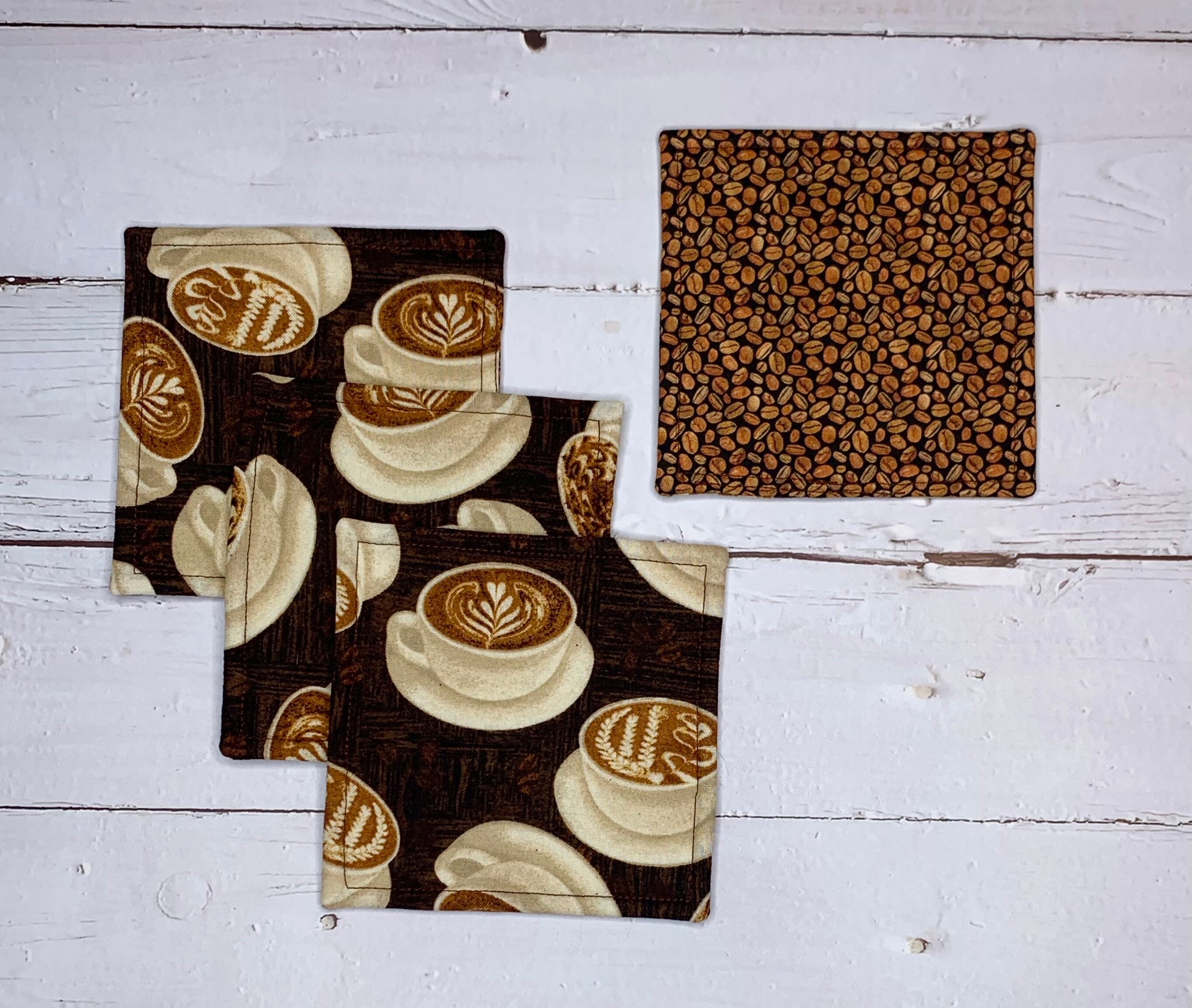 Coffee Bar Decor / Reversible Quilted Coasters / Coffee Lover Gift - Etsy