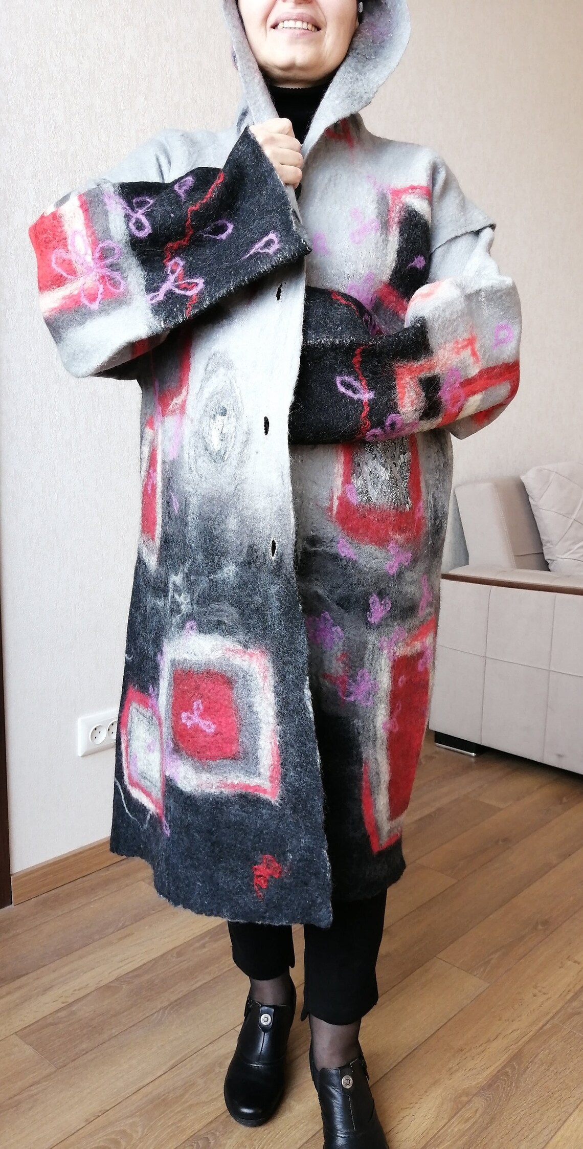 Felted Coat,vest, Felted Transformable Coat-vest,wool Jacket for Women ...