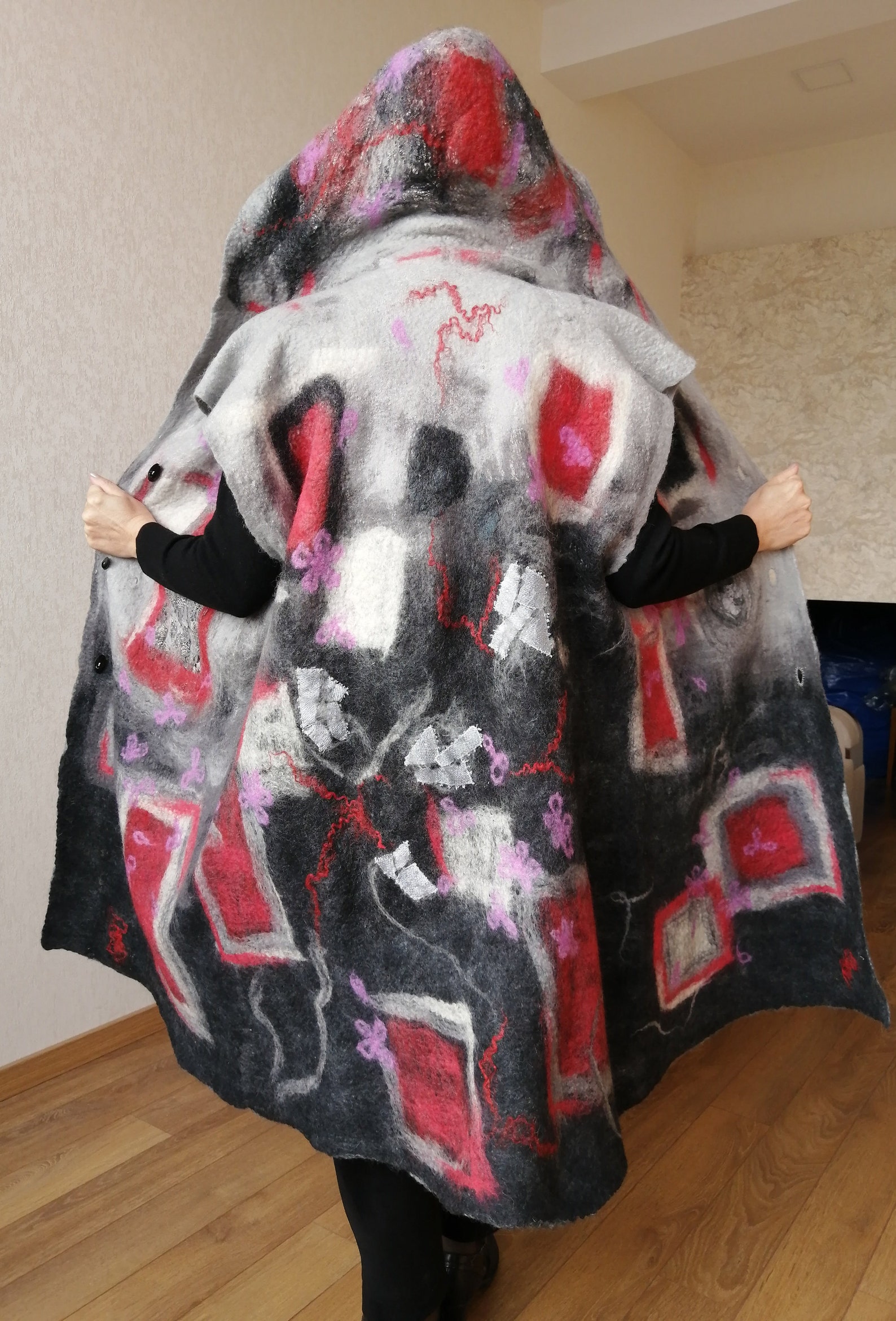 Felted Coat,vest, Felted Transformable Coat-vest,wool Jacket for Women ...