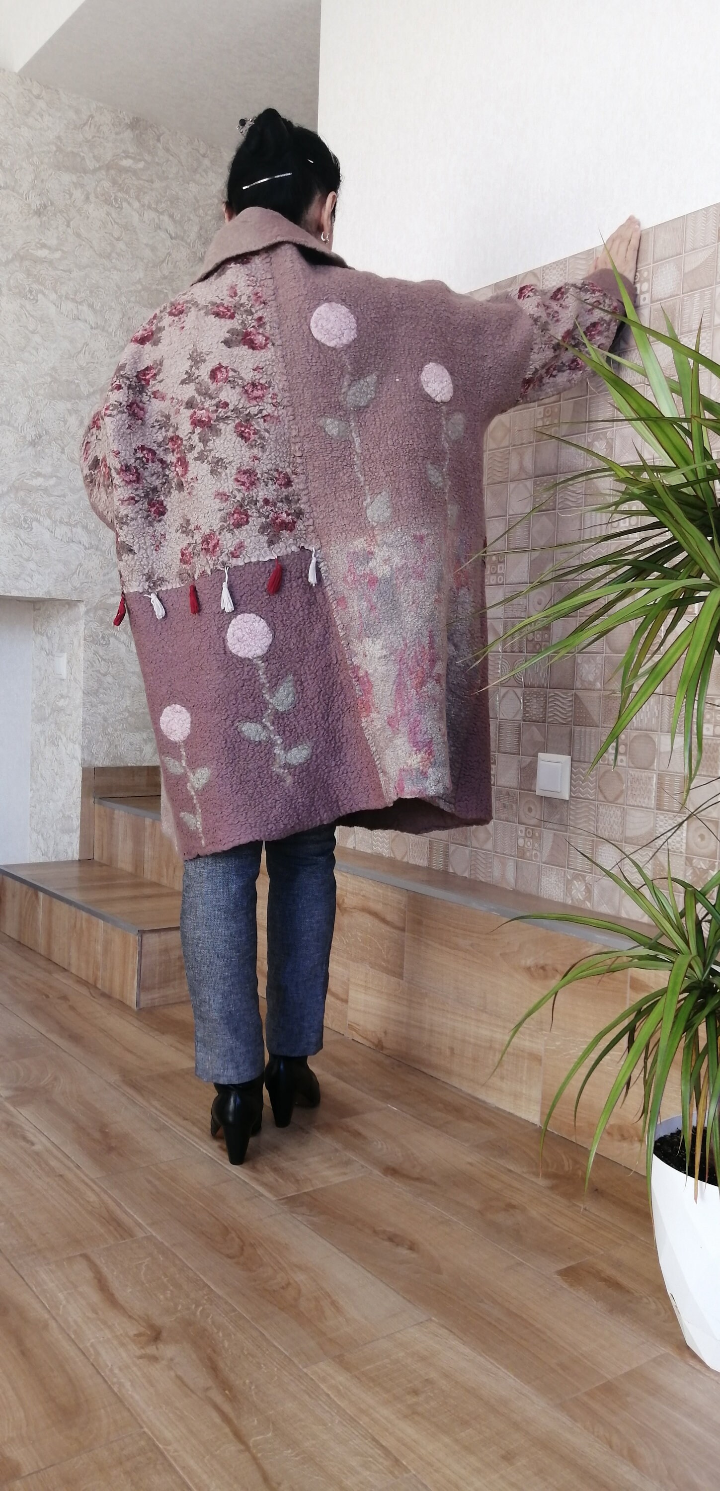 Plus Size Warm Felted Jacket for Women, Oversize Felted Coat, Wearable ...